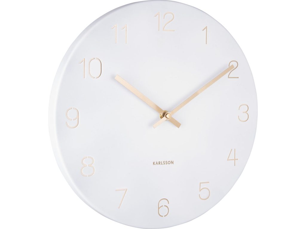 Karlsson Wall Clock Charm Engraved Numbers Small White D. 30cm ...