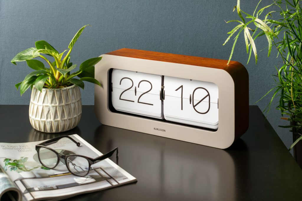 Karlsson Table clock Matiz Bamboo Warm Grey – Karlsson Clock