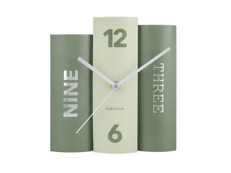 Karlsson Table Clock Book Green Tones Paper 20 x 19,5 x 15 cm ...